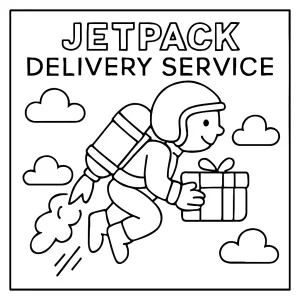 Jetpack doručovací služba omalovánka – coloring page zdarma